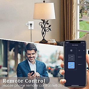 Smart Plug That Work with Alexa, Google Home Assistant, Siri Shortcuts & IFTTT, Dual Sockets 2.4G WiFi Outlet Compatible with Avatar Controls, Smart Life & Tuya APP - Energy Monitoring - 2 Pack