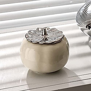 MLAFE Ceramic Jar With Lid, White Kitchen Countertop Pantry, Nordic Style Storage Jar For Snacks, Coffee Beans, Tea Leaves, Cereals, Etc. (L)