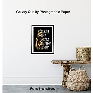 Inspirational African American Wall Art - Motivational Entrepreneur Decor - Positive Quotes Poster Prints - Success Sayings - Encouragement Gifts for Afro Black Men - Home Office - Encouraging Motto