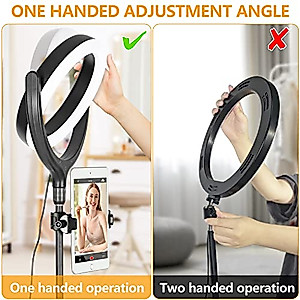 LUXSURE Selfie Ring Light with Phone Tripod Stand,Tripod for iPhone/iPad with Ring Lights,10" LED Touch Control Circle Lighting with Phone Holder for Video Recording/YouTube/Tiktok/Live Stream/Makeup