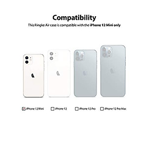 Ringke Air Shoulder Strap Compatible with iPhone 12 Mini Case, Crossbody Necklace Lanyard with Clear TPU Silicone Phone Back Cover for 5.4-inch (2020) - Smoke Black