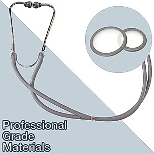 Decaw Stethoscope Replacement Parts Diaphragm and Ear Tips Kit, Adult Pediatric Covers With Silicone Earpieces Repair Accessories Fits Littman Classic Ⅲ 3, Cardiology Ⅲ 3 & Ⅳ 4 Stethoscope（Gray）