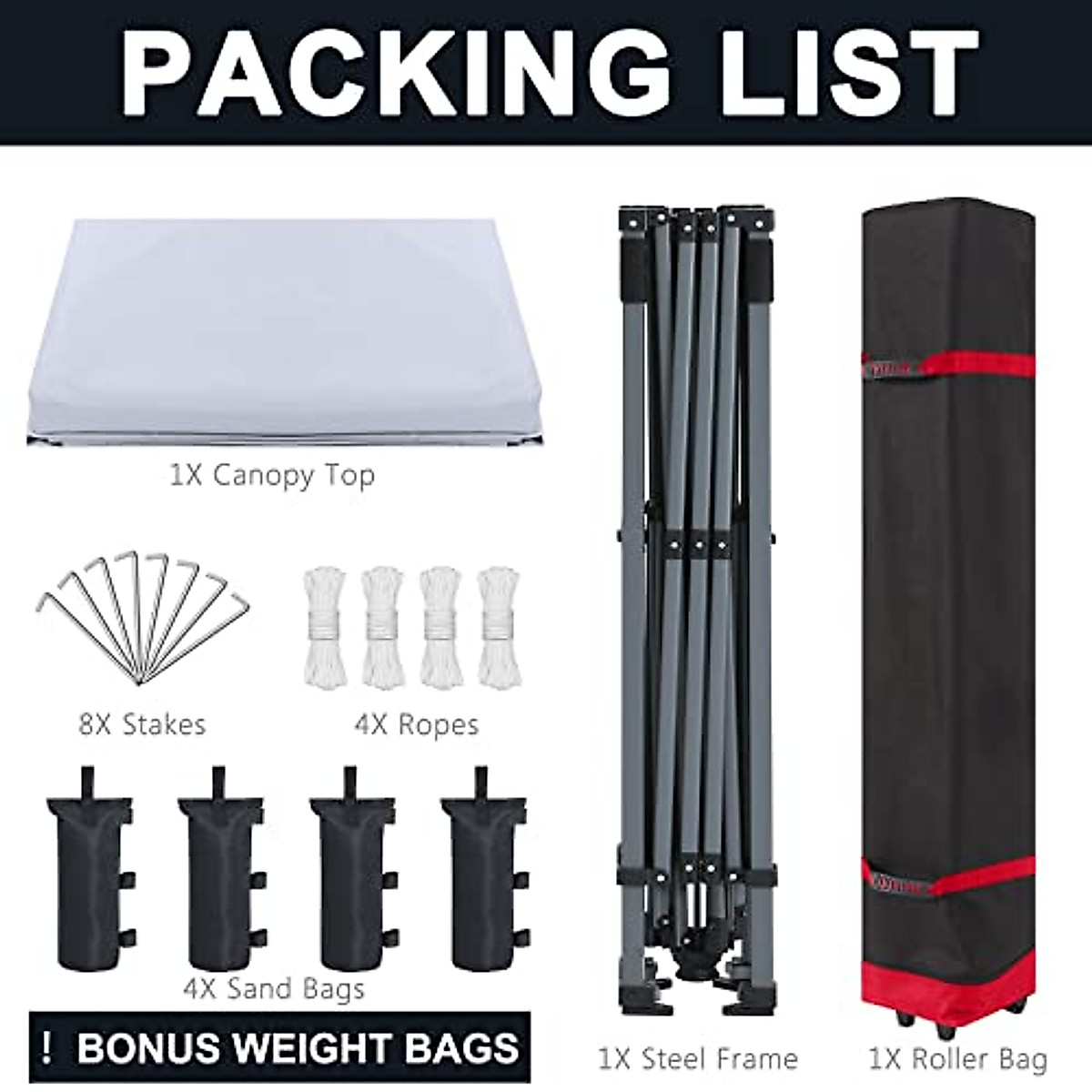 COOSHADE Durable Easy Pop Up Canopy Tent 12x12Ft(White)