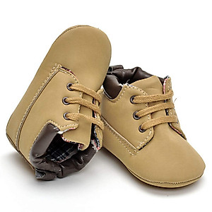 Enteer Infant Boys High-top Sneaker Brown Baby Shoes US 3