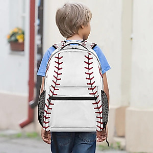 AUUXVA Baseball Stitches Laptop Backpack Kids Girls Boys Bookbag School Travel Tablet Back Pack Students Schoolbag For Elementary Junior High School College Hiking Fits 13 14 14.5 Inch