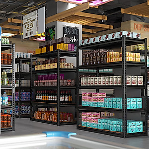 REIBII Garage Shelving Load 2500LBS Wide Storage Shelves Adjustable Sturdy Heavy Duty Shelving Deep Metal Shelves for Storage Tall Metal Shelf, Organize for Pantry Kitchen