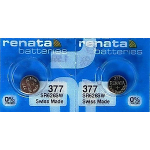 2 Renata 377 SR626SW Silver Oxide Zero Mercury Electronic Batteries