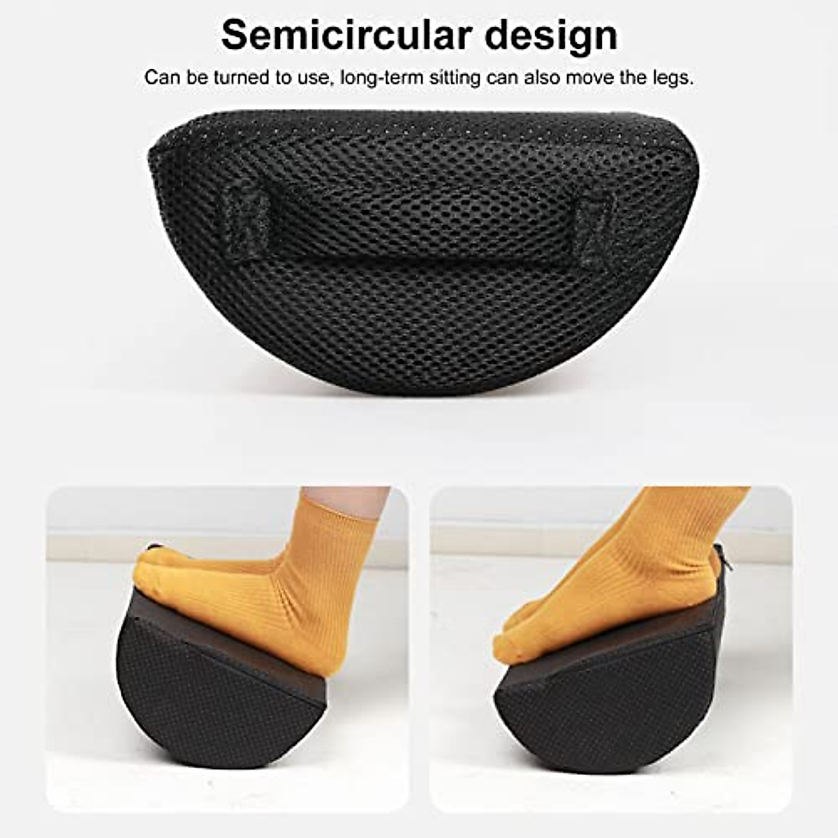 Foot Rest for Under Desk at Work, Fast Rebound Semicircular Memory Foam Foot Pillow Cushion for Knees, Lower Back and Lumbar Support, Comfortable Ergonomic Design Foot Stool Fatigue&Pain Relief Black