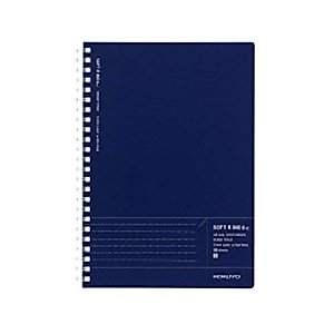 Kokuyo sohutoringuno-to Biz 中横 College Ruled (Dots/with Edge Title Ruled) B ruled 50 Sheets A5 Navy Blue Sateen – sj231bt – DB 5 X AS