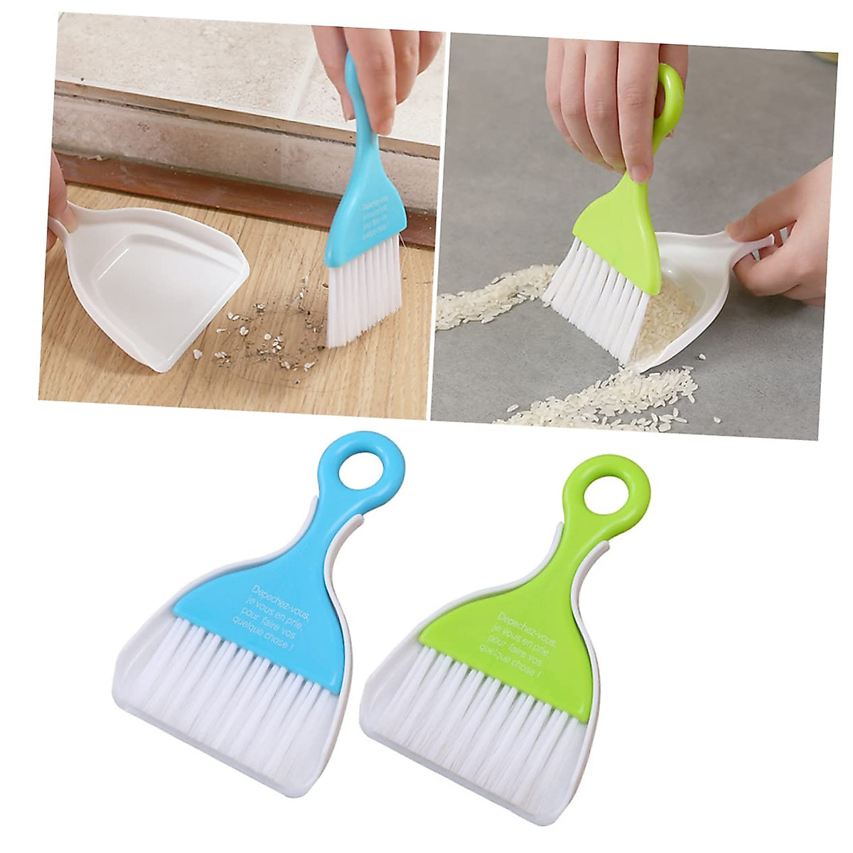SOLUSTRE 2 Sets Keyboard Cleaning Tools Hand dust Broom Household Supplies Hand Whisk Broom Handled Dustpan Cleaning Dustpan Kids Broom Keyboard Broom Dustpan Mini Cleaning Brush Child