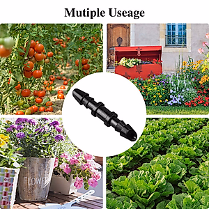 iMopo 70 Pack Drip Irrigation Universal 1/4" Barbed Coupling Fitting, Barbed Connectors for 1/4" Drip Tubing