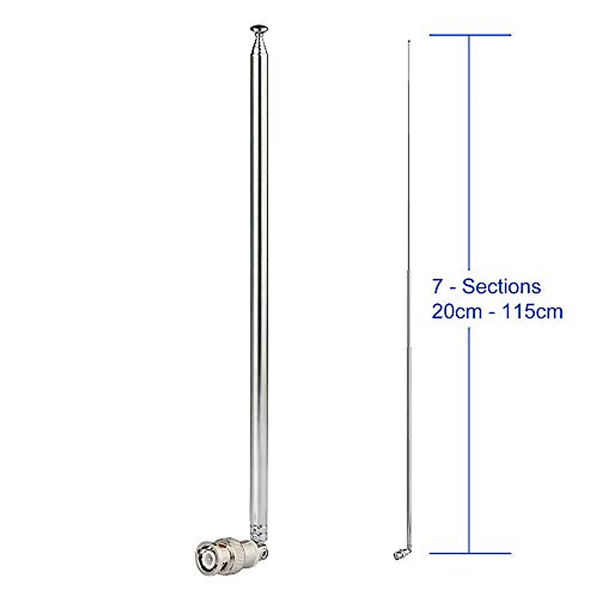 Bingfu Police Radio Scanner Antenna 20-1300MHz 7 Sections Telescopic BNC Male Antenna Ham Radio Handheld CB Radio Antenna for Uniden Whistler Police Radio Scanner Two Way Radio Frequency Counter