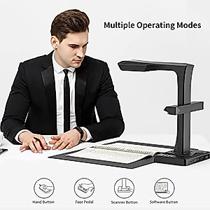 CZUR ET16 Plus Advanced Book & Document Scanner, 2nd Gen Auto-Flatten&Deskew Tech, 16MP Camera, Capture A3, 186 Languages OCR, Convert to PDF/Searchable PDF/Word/Tiff/Excel, Run On Windows&MacOS