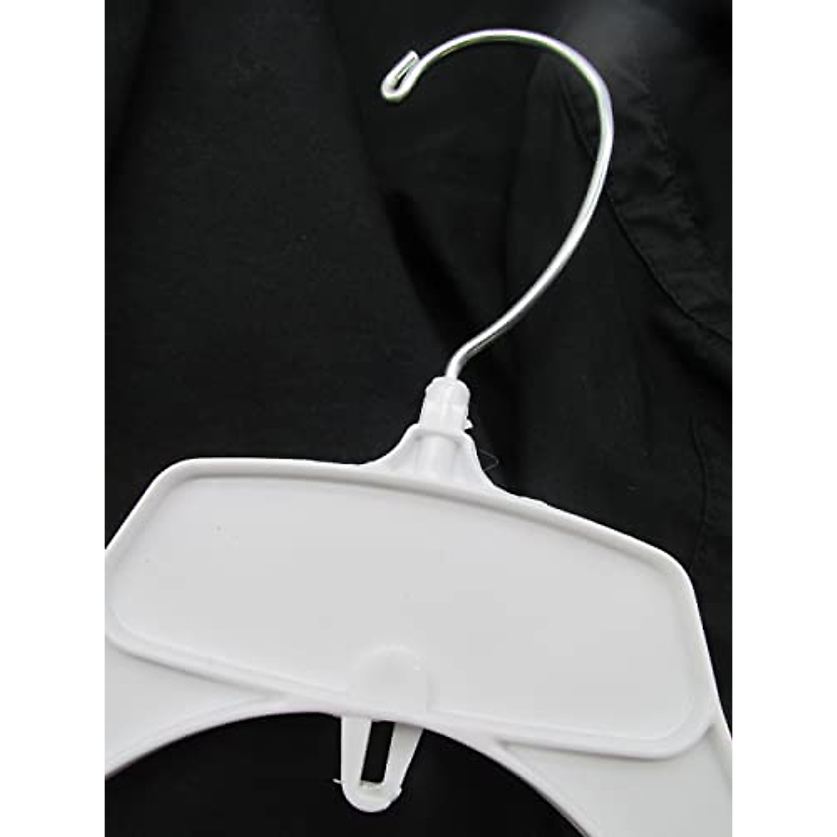 NAHANCO 18800 Floor Ready Plastic Shirt/Dress Hanger with Chrome Swivel Hook and Coordinate Hook, Heavy Weight, 17", White (Pack of 100)