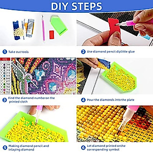 uohqhi 5D Diamond Art Cartoon, Cartoon Round Diamond Art Kits for Adults, Cartoon Diamond Painting for Festival Gift(12X16inch)