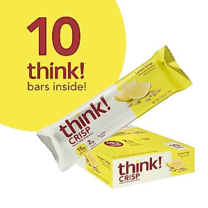 think! Protein Bars, High Protein Snacks, Gluten Free, Kosher Friendly, Lemon Crisp, 10 Count (Packaging May Vary)