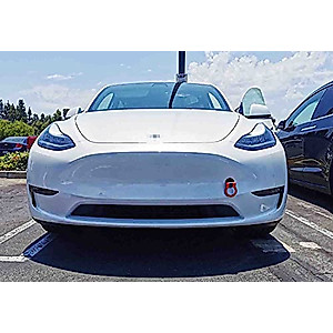 iJDMTOY Red Track Racing Style Front Bumper Tow Hook Ring Compatible With Tesla 2017-up Model 3, 2020-up Model Y, Made of Light Weight CNC Aluminum