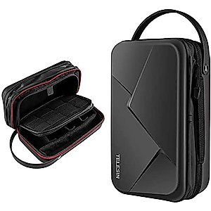 TELESIN Large Carrying Case for GoPro Max Mini Hero 11 10 9 8 7 6 5 4 3, Osmo Pocket Action, Insta 360 One R, Hard Protective Travel Bag for Selfie Tripod Mount Strap and Accessories (Capacity Increased)