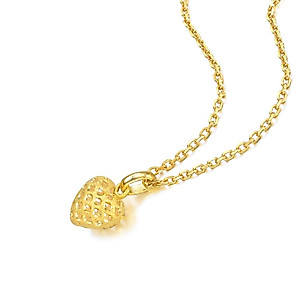 CHOW SANG SANG 999.9 24K Solid Gold Price-by-Weight 1.12g Gold Petite Heart Pendant for Women 14862P | [Not Include the Necklace]
