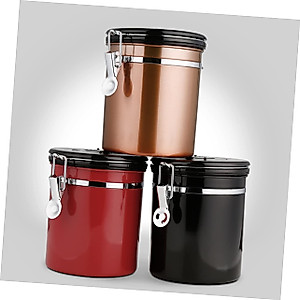 Luxshiny Coffee Bean Container Coffee Bean Canister Stainless Steel Snack Containers Metal Coffee Canister Coffee Bean Storage Container Vacuum Seal Containers Food Jar Household