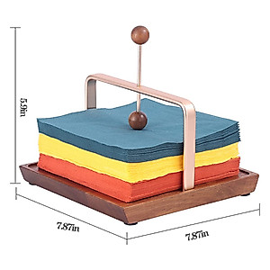 Niciksty Wooden Napkin Holder Farmhouse Kitchen Napkin Holder for Table Dinner Napkin Holder Cocktail Napkins Holder Vintage Wood Napkin Holder Christmas Napkin Holder