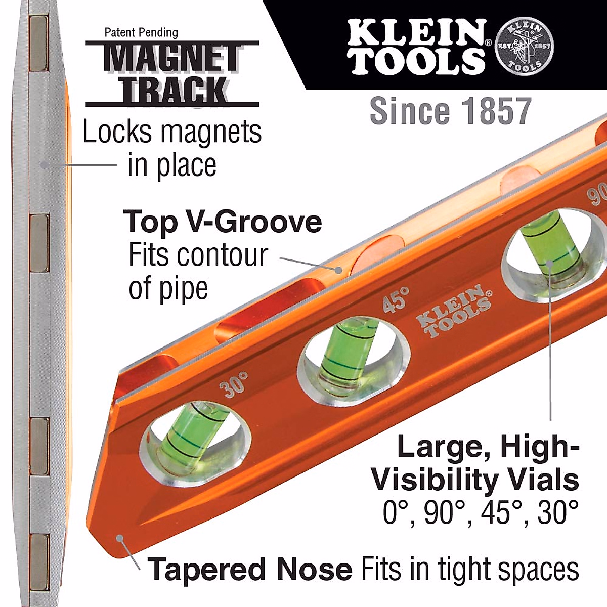Klein Tools 935RB Level, 8-Inch Torpedo Level & 9225 Tape Measure, Heavy-Duty Measuring Tape with 25-Foot Double-Hook Double-Sided Nylon Reinforced Blade, with Metal Belt Clip