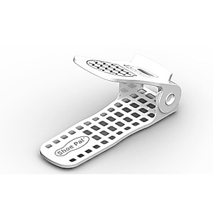 Shoepal- Adjustable Shoe Slot Organizers – Space-Saving Shoe Stackers for Closet, Double Layer Shoe Storage Racks for Sneakers, Heels, Flats & More (White, 4)