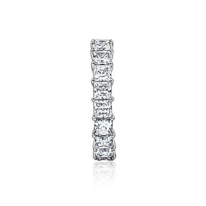 Amazon Essentials Platinum Plated Sterling Silver Ring set with Princess Cut Infinite Elements Cubic Zirconia (7.5 cttw), Size 9, (previously Amazon Collection)