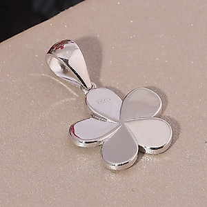 CiNily Flower Pendant Necklace for Women Blue Opal Sterling Silver Plated Hawaiian Plumeria Flower Jewelry Gift