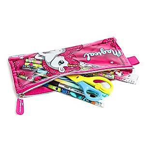 MOHCO Clear Kids Backpack 16 in Transparent Toddlers Backpack See Through Preschool Bag with Lunch Bag and Pencil Case for boys and Girls