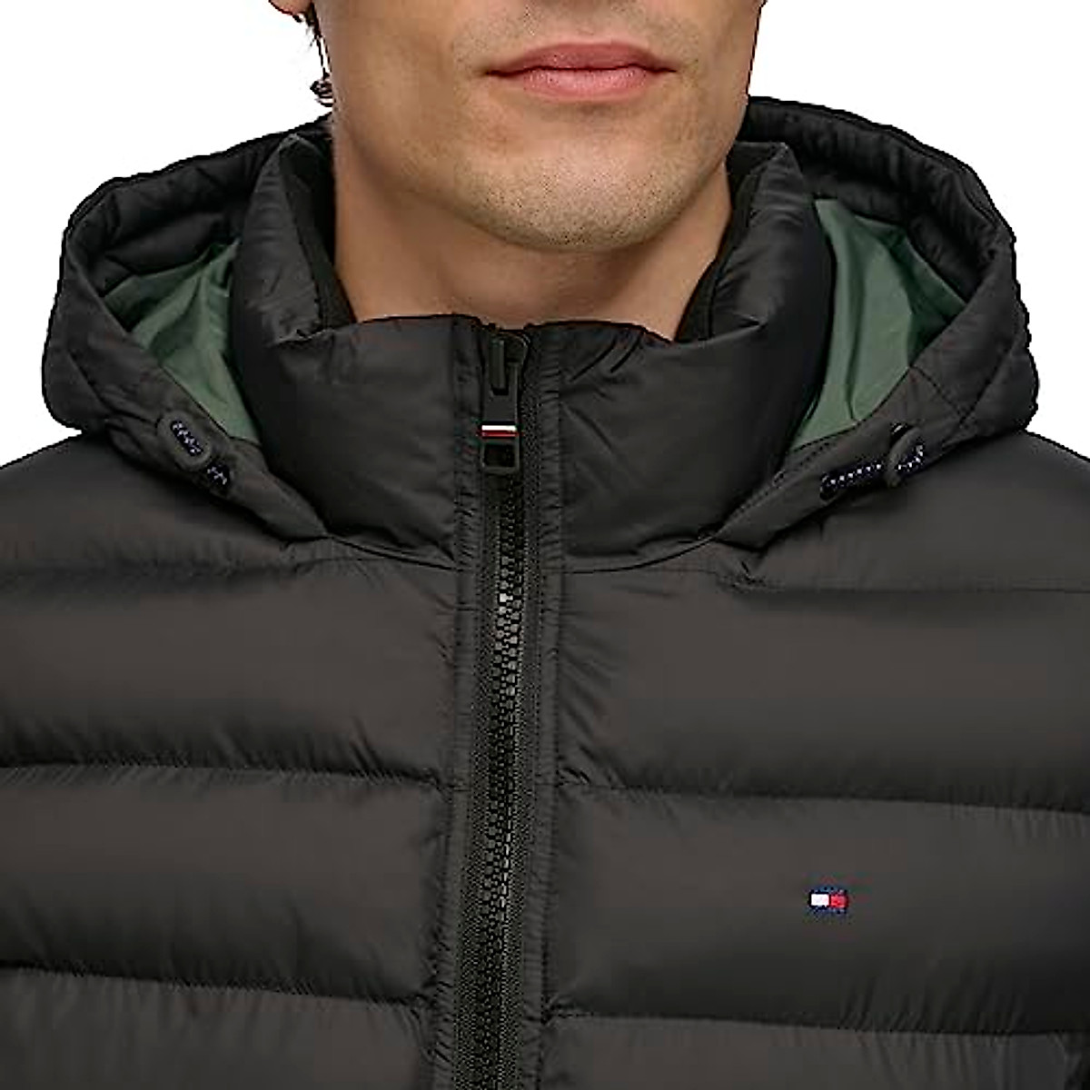 Tommy Hilfiger Men's Classic Hooded Puffer Jacket (Standard and Big & Tall), Black, Medium