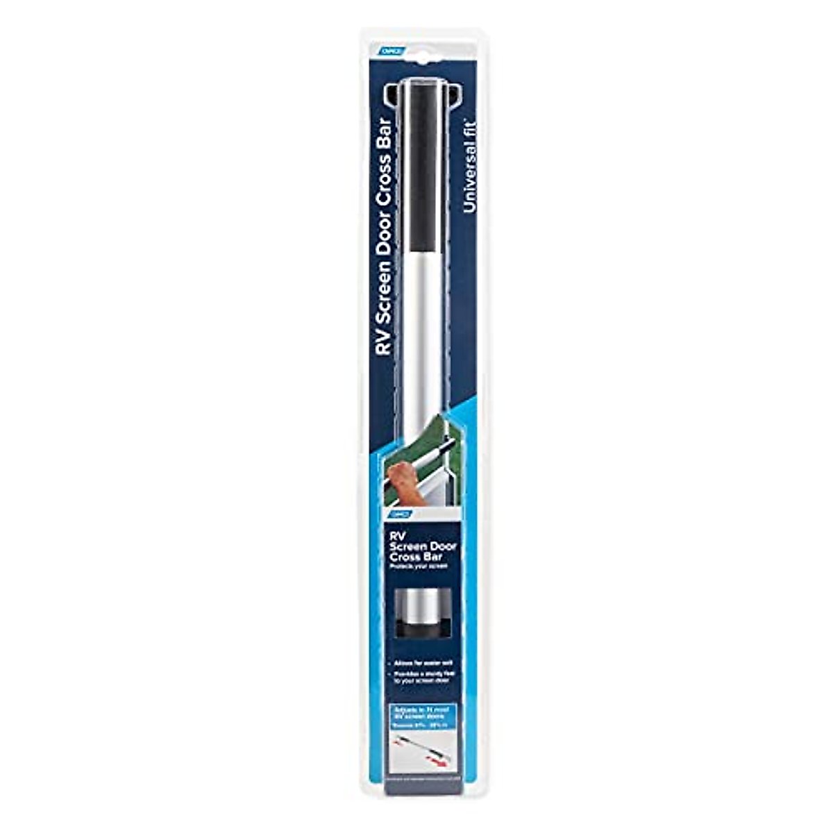 Camco 42183 Screen Door Cross Bar Handle | Allows for Easier Exit and Protectionof RV Screen Doors with Sturdy and Secure Grip