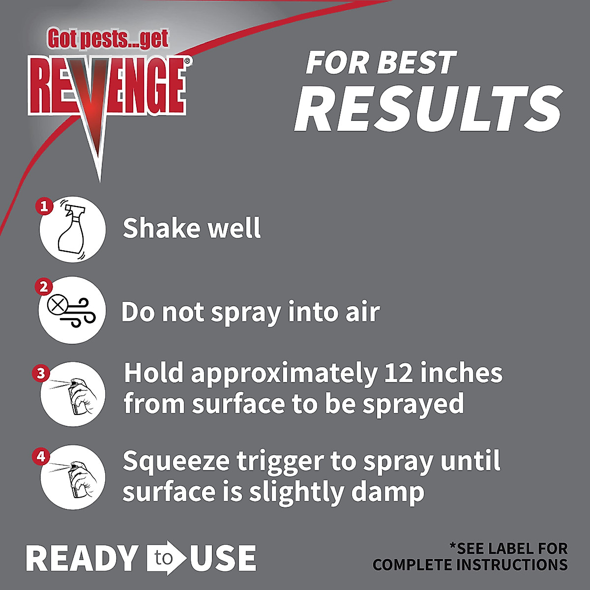 REVENGE Termite & Carpenter Ant Killer, 128 oz Ready-to-Use Spray, Long Lasting Formula for Indoors and Outdoors Kills on Contact