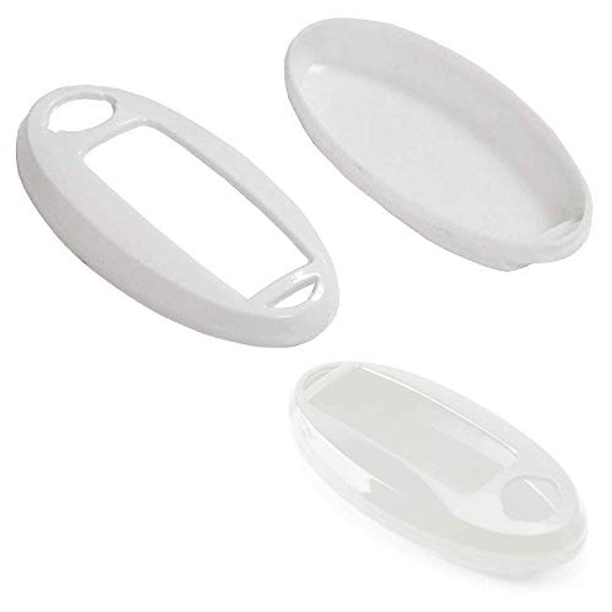 iJDMTOY (1) Exact Fit Gloss Metallic White Smart Key Fob Shell Compatible with Nissan Armada Rogue GT-R Murano Pathfinder Sentra Leaf Titan (4-Button only)