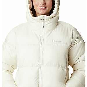 Columbia Women's Puffect Mid Hooded Jacket, Chalk, Small