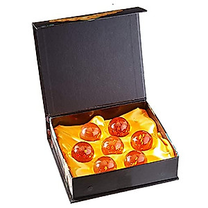 BaodeLI 7pcs 76MM Large Crystal Acrylic Resin Glass Ball with Gift Box Dragon Transparent Play Balls