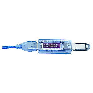 JESSINIE KWS-V20 USB Tester Voltmeter Ammeter Multimeter 3-9V 0-3A LCD Digital Display Power Battery Tester for Power Capacity Mobile Phone Charger with Blue Shell