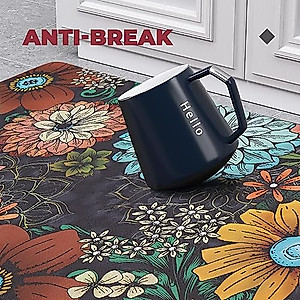 ASPMIZ Boho Kitchen Rugs Set of 2 Non Slip Washable, Farmhouse Floral Kitchen Mats Cushioned Anti Fatigue, Waterproof Rugs for Kitchen Floor Mats for in Front of Sink, 18'' x 48'' + 18'' x 30''