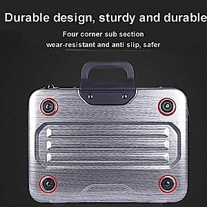 Metal Briefcase Tote Computer Case Bag Business Slim Shoulder Documentation Office Lawyer Briefcase (Color: Silver) (Color : Silver, Size : 13.3in)