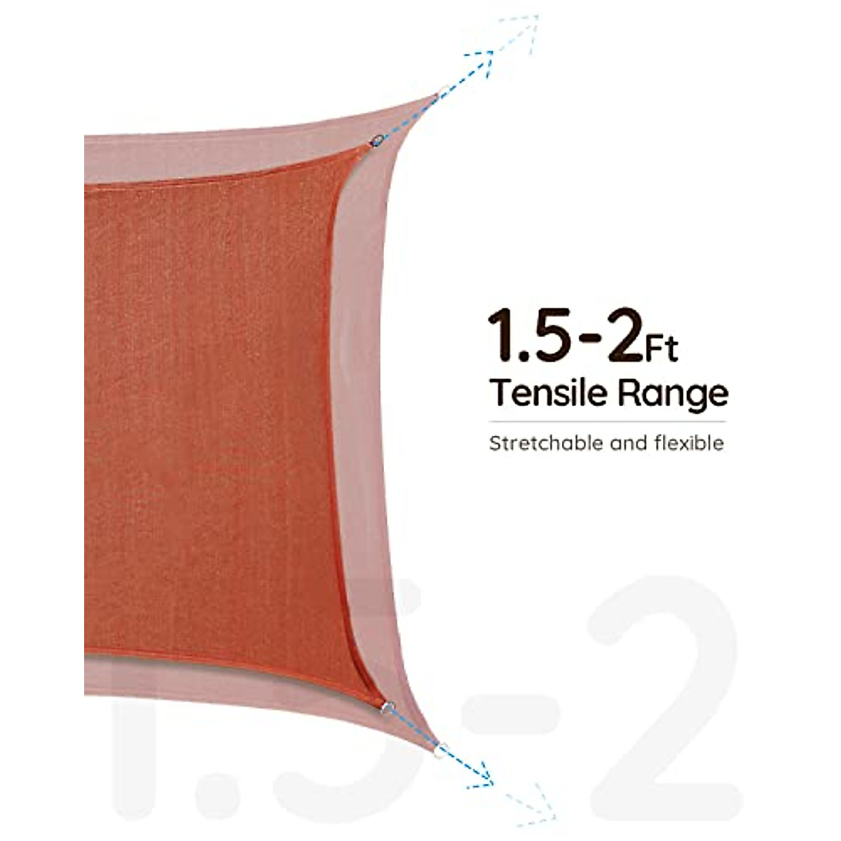 Quictent 24X24FT Large Overzied 185G HDPE Square Sun Shade Sail Canopy 98% UV Block Outdoor Patio Garden with Hardware Kit (24'x24', Terracotta)