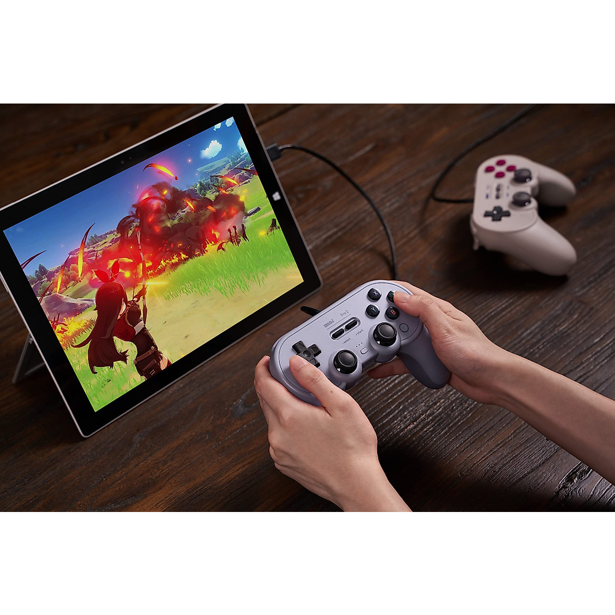 8BitDo Pro 2 Wired Controller for Switch, Windows, Steam Deck & Raspberry Pi (Gray Edition)