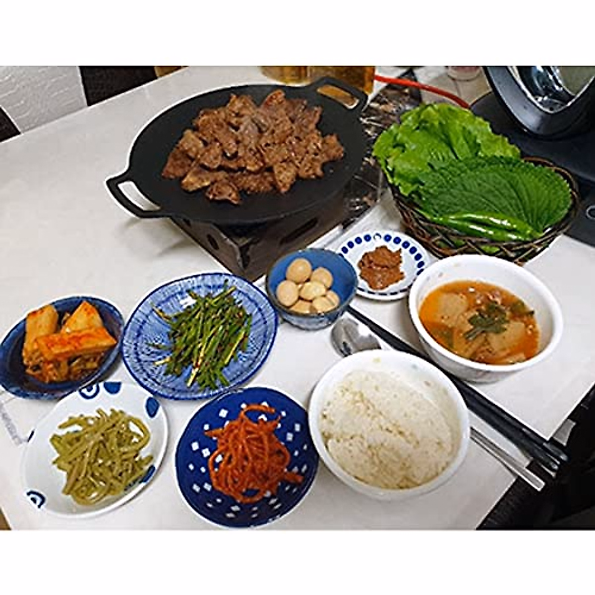 TULGIGS Aluminum Casting Camping Griddle Non-stick Coating Mini BBQ Plate (M)