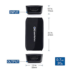 Cable Matters Active 8K HDMI 2.1 Coupler, Supports up to 26ft (8K@60Hz) / 35ft (4K@60Hz), HDMI Signal Booster/HDMI Repeater with HDR for PS5, Xbox Series X/S, RTX 30/40 Series, RX 7900, Apple TV