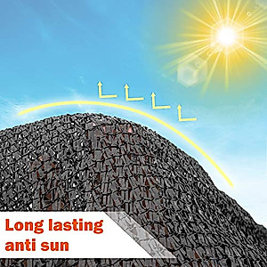 JIWINNER 65%-75% 10'x20' Black Shade Cloth with Grommets Garden Shade Cover from Sun for Plant, Greenhouse, Pergola (10'x20')