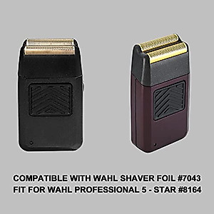 Professional 5 Star Series Finale Shaver,Replacement Gold Foil and Cutter Bar Assembly, Super close Shaving for Professional Barbers and Stylists,Compatible with Wahl Shaver Foil 7043 (2Pack)