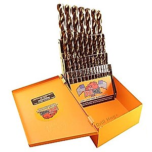Drill Hog 29 Pc Super Premium Cobalt M42+ Drill Bit Set Orange Steel Case