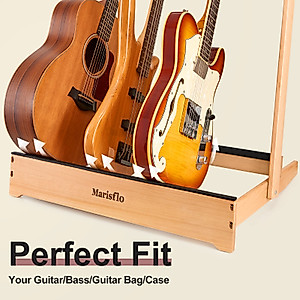 Multiple Guitar Stand, Guitar Rack, Solid Wood,Foldable Design Removable Retainers for Guitar/Bass/Bag/Case