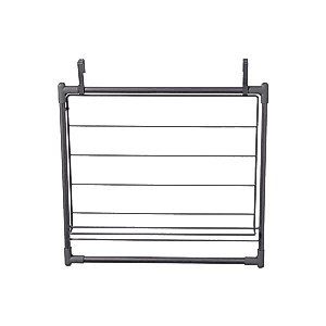 Household Essentials Metal Expandable Over the Door Drying Rack, Gray