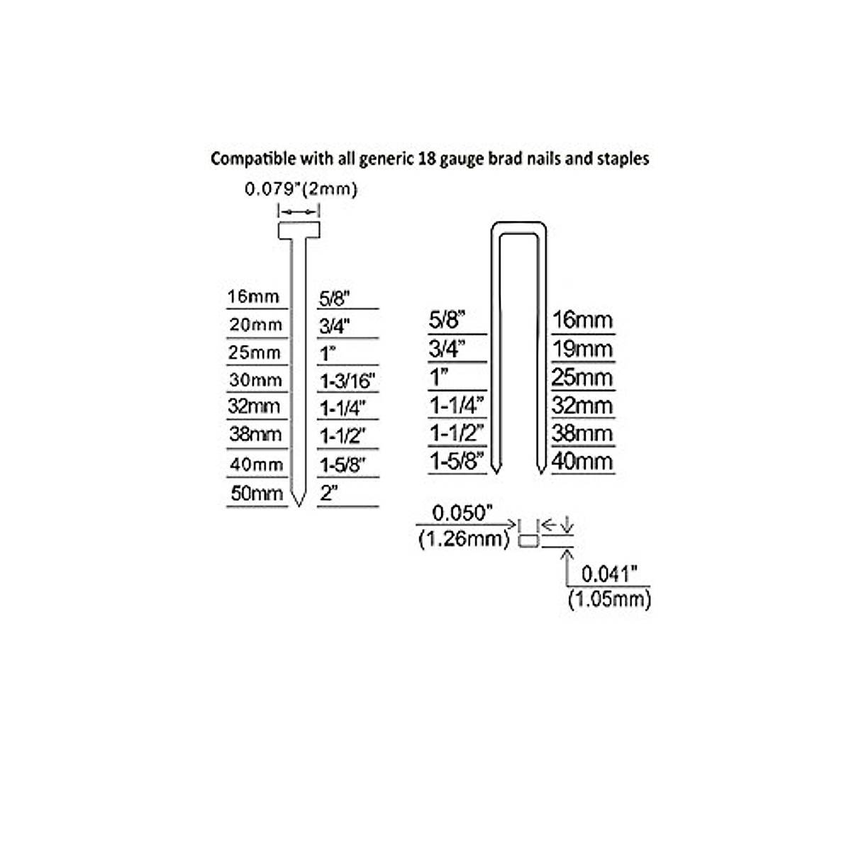 Valu-Air SF5040 2" 18 Gauge 2 in 1 Pneumatic Brad Nailer and Stapler with Carrying Case