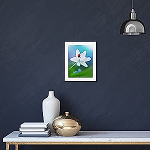 Americanflat A5 Picture Frame in White - Composite Wood with Shatter Resistant Glass - Horizontal and Vertical Formats for Wall and Tabletop - 5.8 x 8.3 in